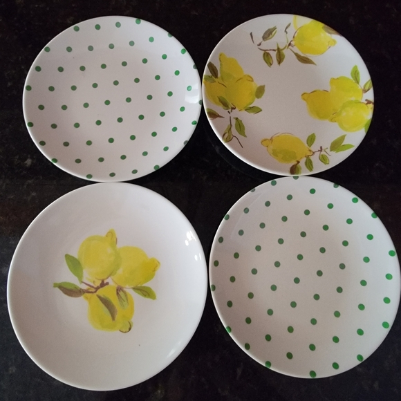 kate spade | Dining | Kate Spade Lemon Melamine 6 Tidbitsnack Plates ...